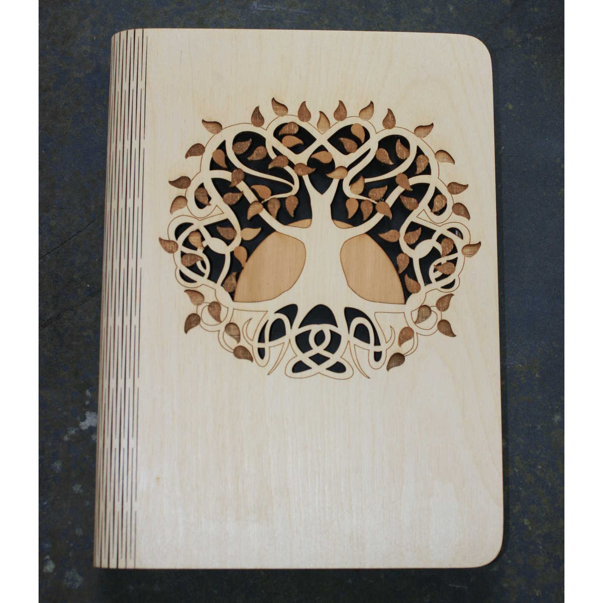A5 Celtic tree of life wooden book cover – Jimagination Creations