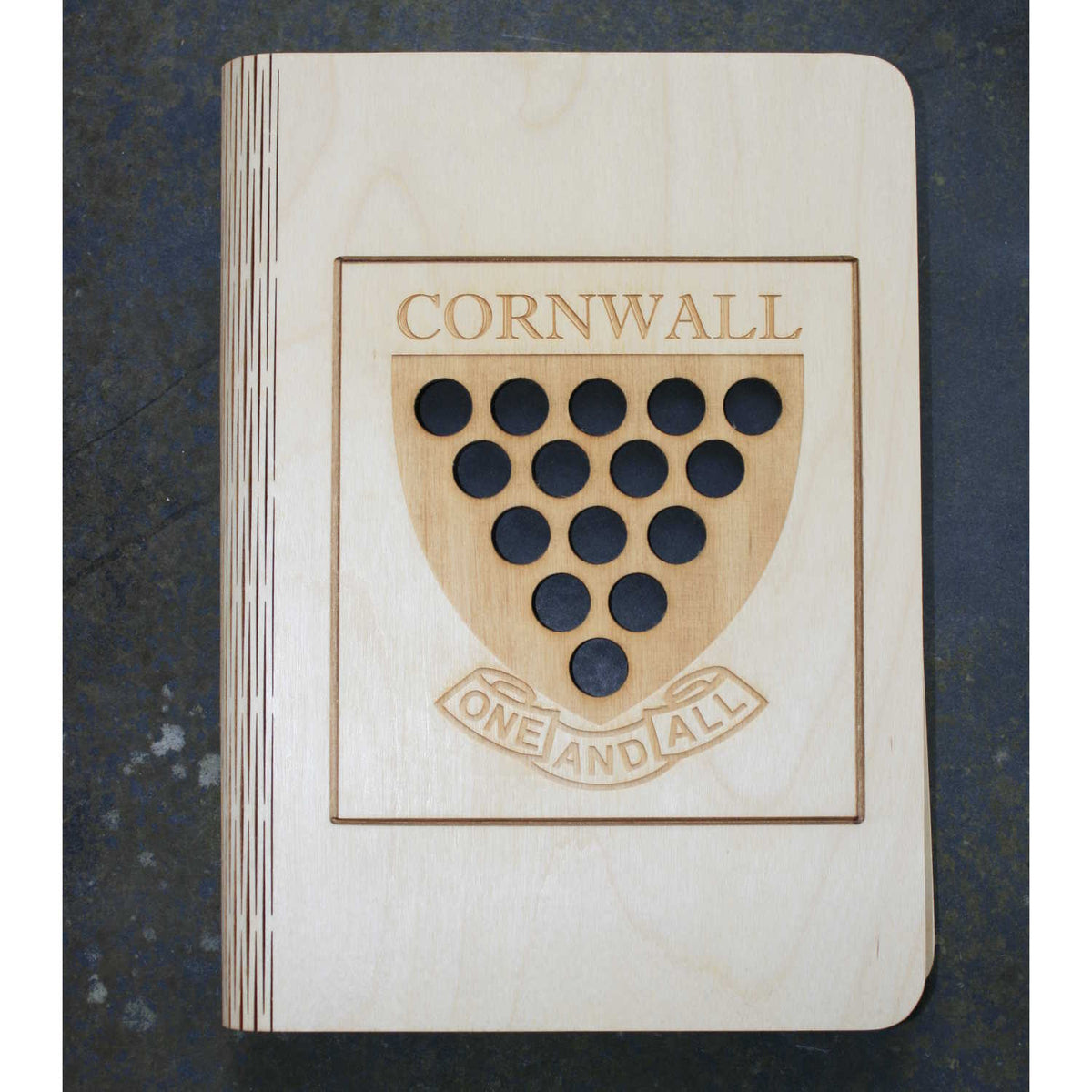 A5 Cornwall shield wooden book cover – Jimagination Creations