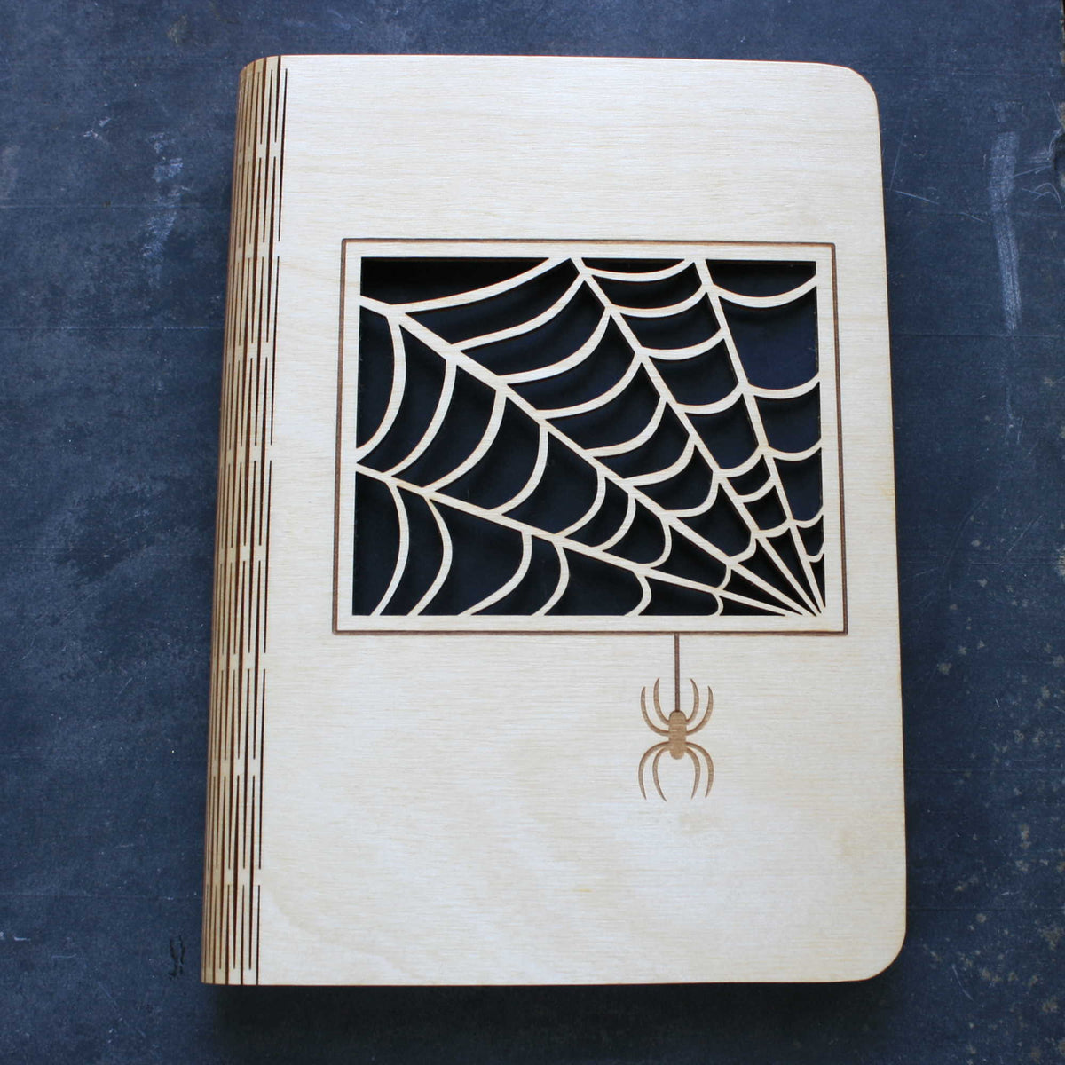 A5 Spider's web wooden book cover – Jimagination Creations
