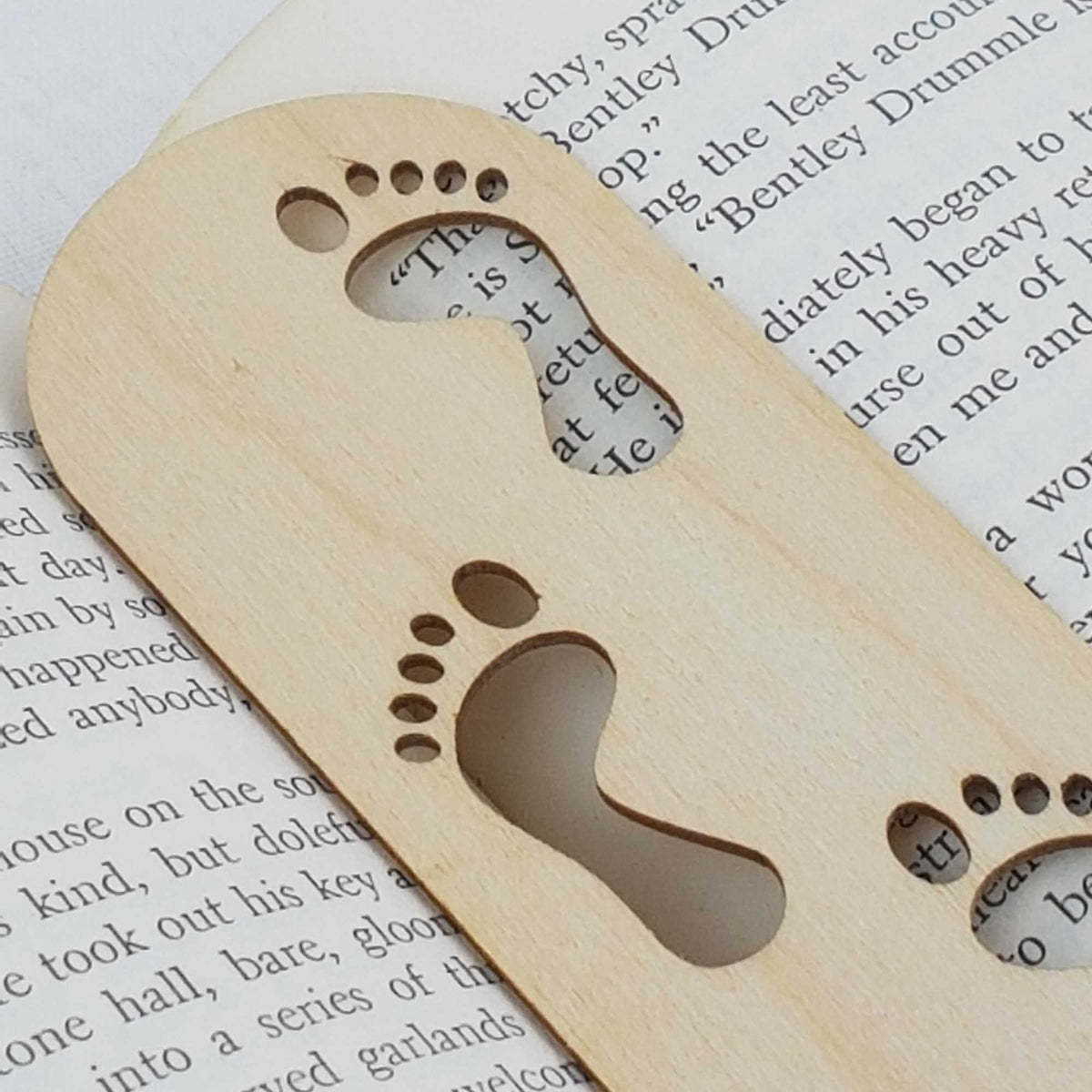 Footprints wooden bookmark – Jimagination Creations